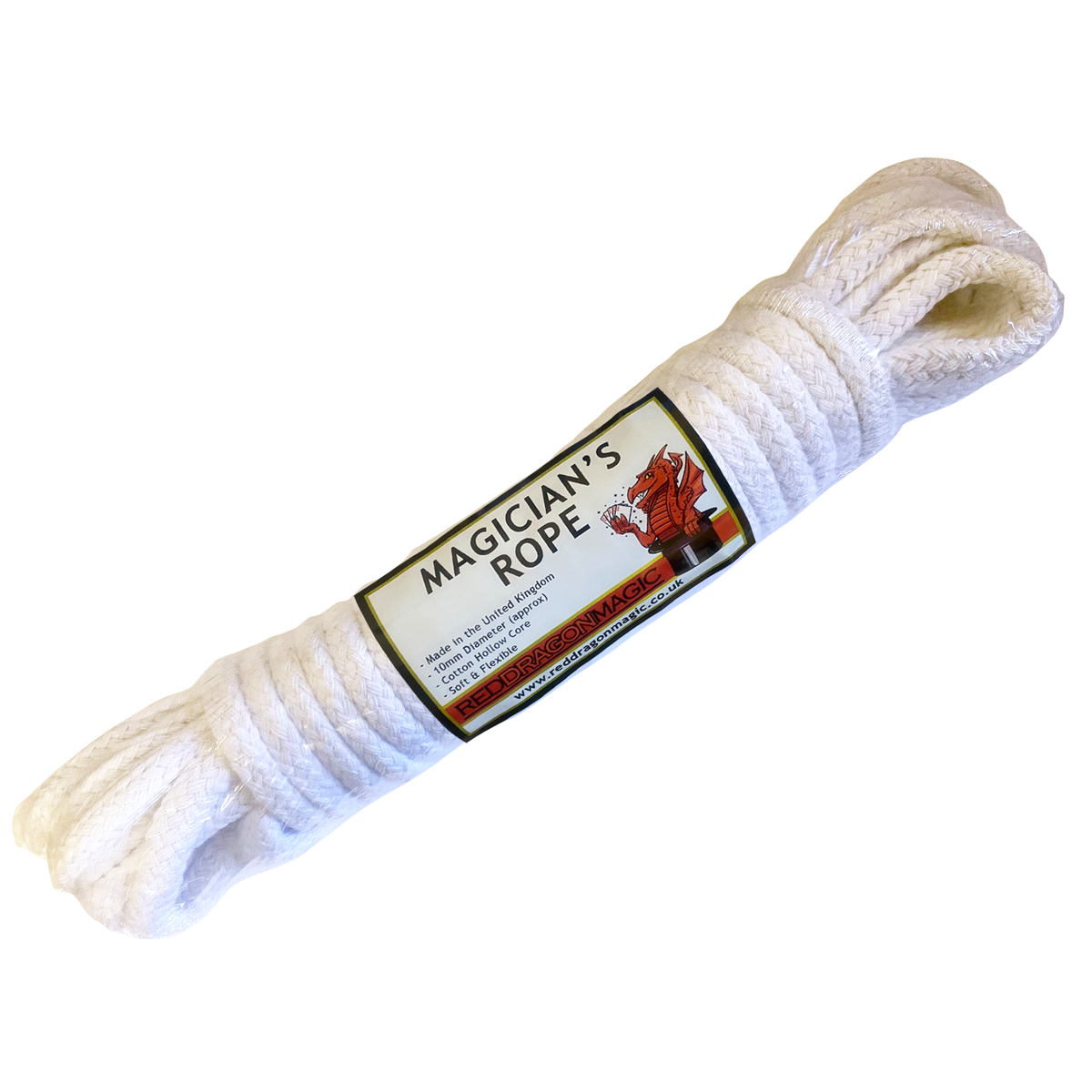 Cotton Magician's Rope - WHITE - 10mm Diameter - UK Made – Red Dragon Magic